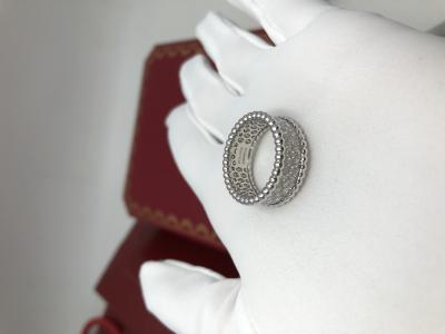 China Valentines Gift VCA Full Diamond 18k White Gold Diamond Band glossy for sale