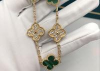 China 18K Gold 4 Leaf Clover Jewellery 19.5cm Vintage Bvlgari Divas Dream Bracelet for sale