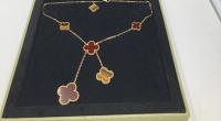 China High End Luxurious Vca Magic Alhambra Necklace , Custom Gold Necklace for sale
