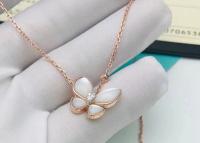 China Girlfriend Gift Stylish Personalized Diamond Jewelry Van Cleef Butterfly Necklace for sale
