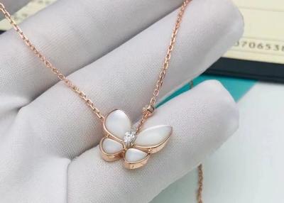China Girlfriend Gift Stylish Personalized Diamond Jewelry Van Cleef Butterfly Necklace for sale