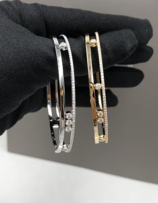 China Elegant Moving Diamond 18K Gold Diamond Bracelet  For Engagement for sale