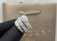 China Luxurious Bvlgari 18K Gold Diamond ring  With Full Pavé Diamonds for sale