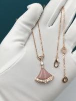 China Luxury Valentines Gift 18K Gold Diamond Necklace With Pink Stones for sale