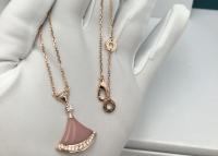 China Luxury Valentines Gift 18K Gold Diamond Necklace With Pink Stones for sale
