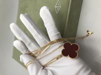 China Real Gold No Diamond Vantage 18K Gold Necklace With Red Flower for sale