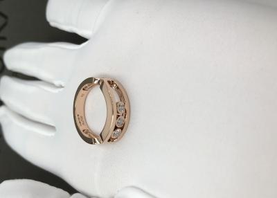 China Rose Gold Half Empty Stylish VVS Diamond Moving Diamond Ring For Wife for sale