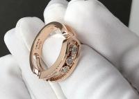 China Rose Gold Half Empty Stylish VVS Diamond Moving Diamond Ring For Wife for sale