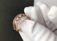 China Rose Gold Half Empty Stylish VVS Diamond Moving Diamond Ring For Wife for sale