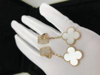 China Classic Mother Of Pearl Personalized Diamond Jewelry VCA Magic Alhambra Earrings for sale