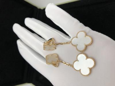 China Classic Mother Of Pearl Personalized Diamond Jewelry VCA Magic Alhambra Earrings for sale