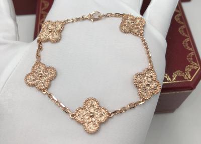 China VCARO1IE00 18 Karat Rose Gold Bracelet Vintage Alhambra 5 Motifs For Wife for sale