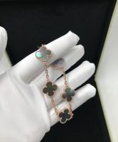 China Handmade 18k Gold Bracelet Womens Vintage Alhambra 19.5cm for sale