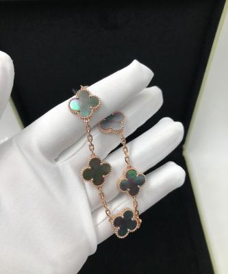 China Handmade 18k Gold Bracelet Womens Vintage Alhambra 19.5cm for sale
