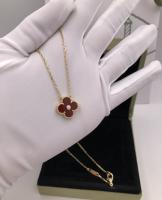 China Yellow Gold Red Agate 18K Gold Diamond Necklace With One Diamnd for sale