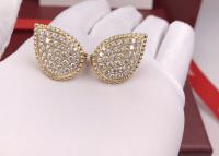 China Waterdrop Shape Round VVS  Diamonds Handmade Gold Earrings For Girlfriend for sale