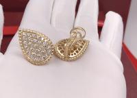 China Waterdrop Shape Round VVS  Diamonds Handmade Gold Earrings For Girlfriend for sale