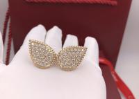 China Waterdrop Shape Round VVS  Diamonds Handmade Gold Earrings For Girlfriend for sale