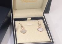 China Attractive 0.1carat Chopard Happy Diamond Heart Earrings For Ladies for sale