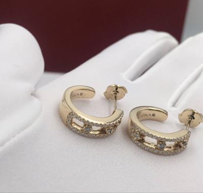 China Full Diamond Elegant stylish 18K Gold Diamond Earrings Yellow Gold for sale