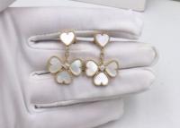China Certified Yellow Gold Van Cleef Arpels Sweet Alhambra Earrings High End for sale