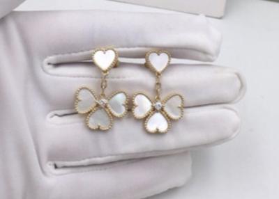 China Certified Yellow Gold Van Cleef Arpels Sweet Alhambra Earrings High End for sale