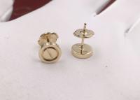 China Minimalist Handmade No Diamond 18k Gold Stud Earrings For Birthday Gift for sale