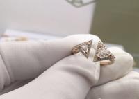 China Classic Elegant Full Diamond 18k Rose Gold Engagement Ring Horn Shaped for sale