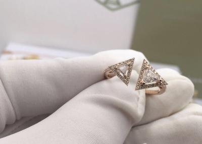 China Classic Elegant Full Diamond 18k Rose Gold Engagement Ring Horn Shaped for sale