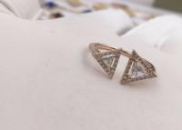 China Classic Elegant Full Diamond 18k Rose Gold Engagement Ring Horn Shaped for sale