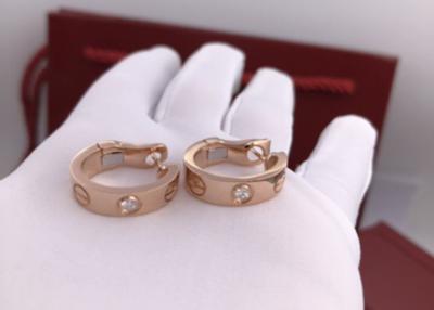 China Beautiful Luxurious B8022900 18K Gold Diamond Earrings Rose Gold for sale