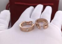 China Beautiful Luxurious B8022900 18K Gold Diamond Earrings Rose Gold for sale