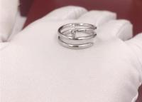 China White Gold Nail Shape 18K Gold Engagement Ring With Diamonds for sale