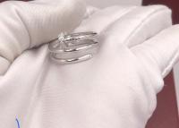 China White Gold Nail Shape 18K Gold Engagement Ring With Diamonds for sale