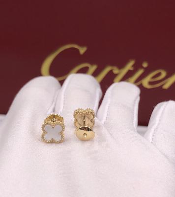 China four leaf clover Classic 18K Gold Earrings Hypoallergenic OEM for sale