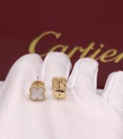 China White Mother Of Pearl Van Cleef Ear Studs for sale