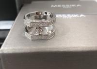 China Jewelry Certified Horn Shaped Custom Engagement Ring 18K White Gold for sale