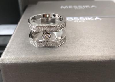 China Jewelry Certified Horn Shaped Custom Engagement Ring 18K White Gold for sale