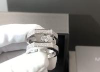 China Jewelry Certified Horn Shaped Custom Engagement Ring 18K White Gold for sale