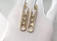 China White 18k Rose Gold Diamond Earrings Full Diamond Elegant Stylish for sale