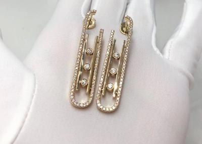 China White 18k Rose Gold Diamond Earrings Full Diamond Elegant Stylish for sale