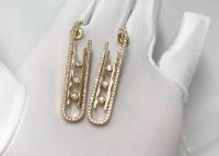 China White 18k Rose Gold Diamond Earrings Full Diamond Elegant Stylish for sale
