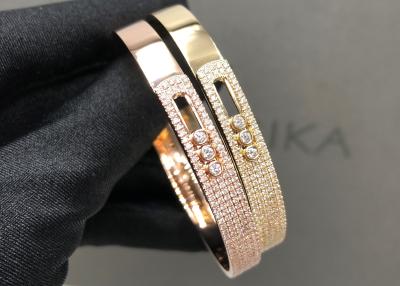 China MESSIKA MOVE NOA BANGLE PM PAVÉ  MOVING DIAMOND BRACELET 18K GOLD DIAMOND BRACELET LUXURY LADY JEWELRY for sale