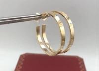China LOVE Yellow 18K Gold Earrings 3.6mm Four Leaf Luxury Jewelry for sale