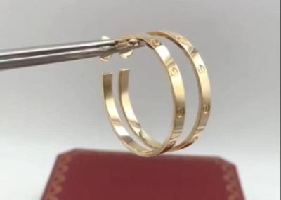 China LOVE Yellow 18K Gold Earrings 3.6mm Four Leaf Luxury Jewelry for sale