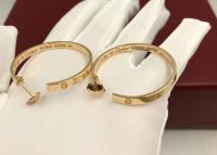 China LOVE Yellow 18K Gold Earrings 3.6mm Four Leaf Luxury Jewelry for sale