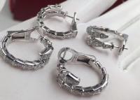 China White 18K Gold Diamond Earrings SERPENTI VIPER Avant Garde For Women for sale