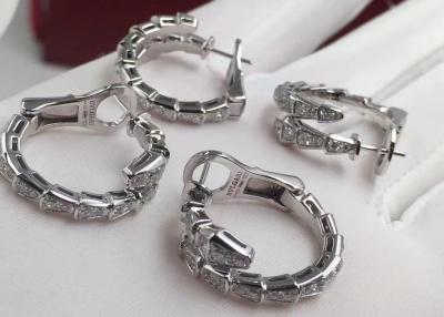 China White 18K Gold Diamond Earrings SERPENTI VIPER Avant Garde For Women for sale