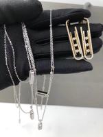 China Customized 18K White Gold Pendant Necklace Vvs Diamond Messika for sale