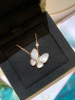 China Van Cleef 18K Rose Gold Van Cleef Butterfly Necklace Vs Diamonds for sale